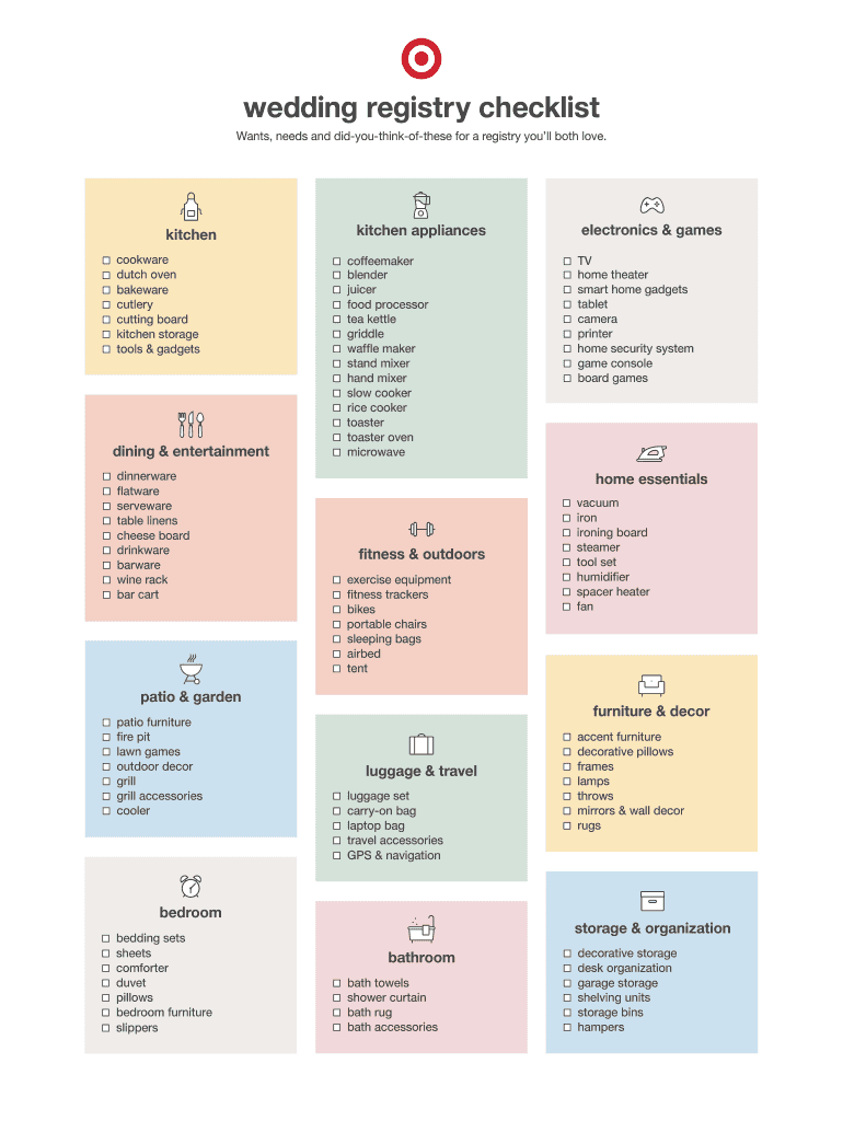Fillable Online wedding registry checklist Fax Email Print - pdfFiller