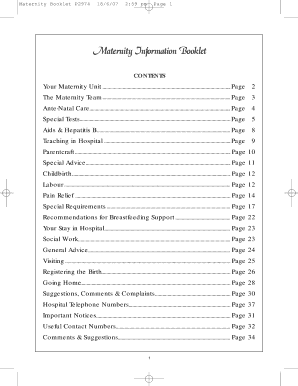 Fillable Online Maternity Booklet P2974 Fax Email Print - pdfFiller