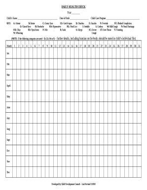 DAILY HEALTH CHECK Doc Template | pdfFiller
