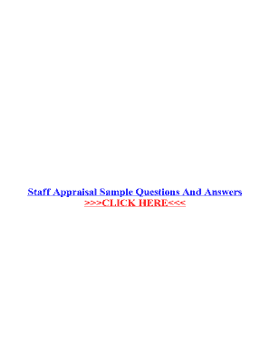 Fillable Online Staff Appraisal Sample Questions And Fax Email Print ...