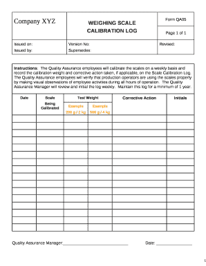 Instructions:The Quality Assurance employees will calibrate the scales ...