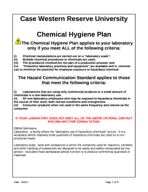 The Chemical Hygiene Plan applies to your laboratory only if you meet ...