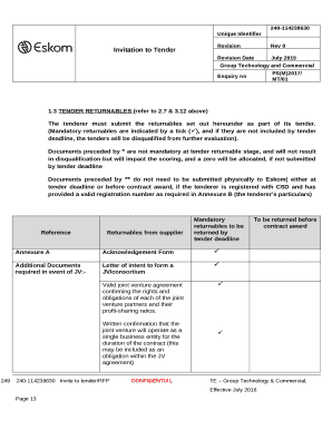 3 TENDER RETURNABLES (refer to 2 Doc Template | pdfFiller