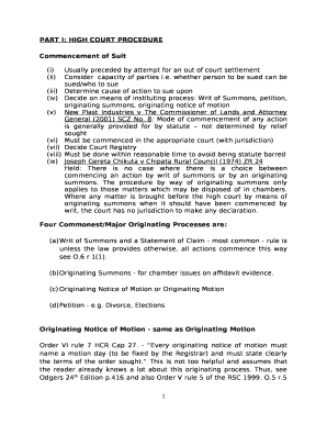 PART I: HIGH COURT PROCEDURE Doc Template | pdfFiller