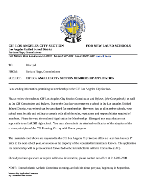 Transfer s Transfers CIF Los Angeles City Section Doc Template | pdfFiller