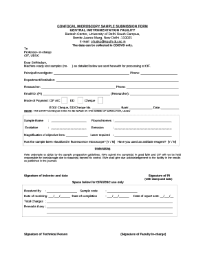 Confocal microscopy SAMPLE SUBMISSION Doc Template | pdfFiller