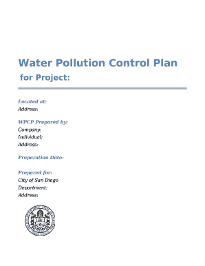 Water Pollution Control Plan Doc Template | pdfFiller