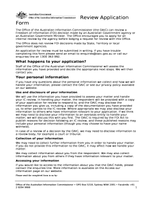 The Office of the Australian Ination Commissioner (the OAIC) can review ...