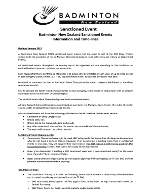 Fillable Online Badminton New Zealand Sanctioned Events Fax Email Print ...