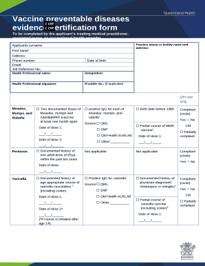 Vaccine preventable diseases evidence certification Doc Template ...