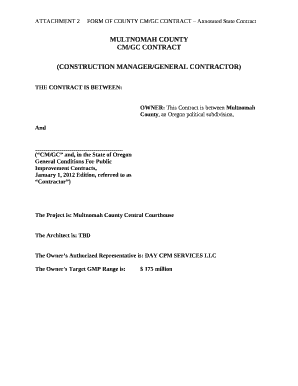 CM/GC CONTRACT Doc Template | pdfFiller