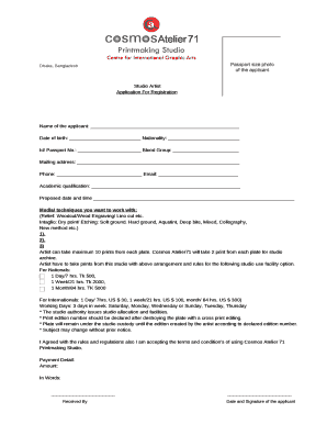Studio Artist template Doc Template | pdfFiller