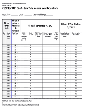 CUSP for VAP: EVAP Low Tidal Volume Ventilation Doc Template | pdfFiller