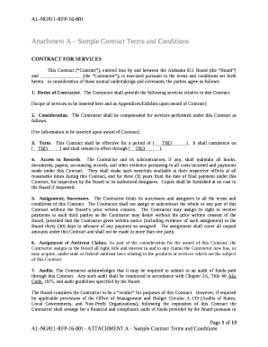 Attachment A Sample Contract Terms and Conditions template Doc Template ...
