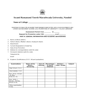 PROPOSED SCORES FOR ACADEMIC PERANCE INDICATORS (APIs) IN RECRUITMENTS ...