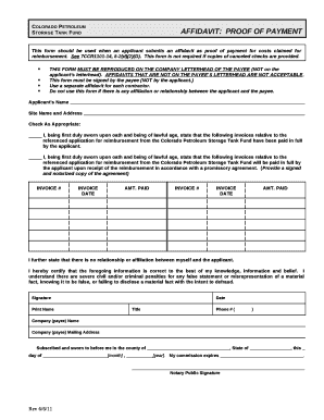 AFFIDAVIT:PROOF OF PAYMENT Doc Template | pdfFiller