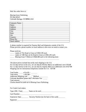 Mail this order to: Doc Template | pdfFiller