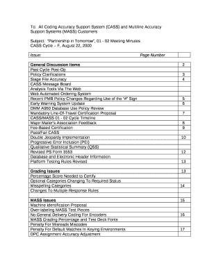 To:All Coding Accuracy Support System (CASS) and Multiline Accuracy ...