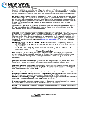 PA- CUSTOMER DISCLOSURE STATEMENT Doc Template | pdfFiller