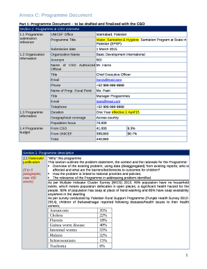 Annex C: Programme Document Doc Template | pdfFiller