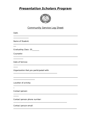 Presentation Scholars Program Doc Template | pdfFiller