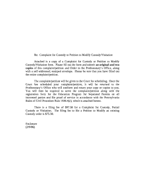 Attached is a copy of a Complaint for Custody or Petition to Modify ...