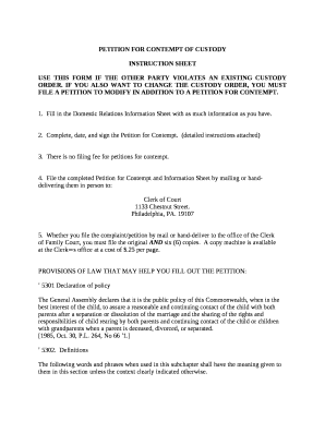 PETITION FOR CONTEMPT OF CUSTODY Doc Template | pdfFiller
