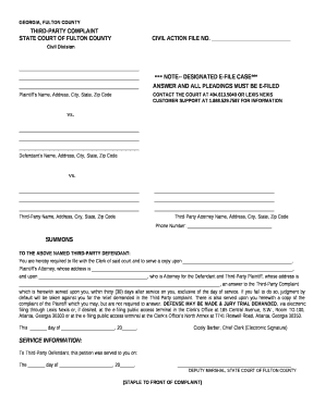 THIRD-PARTY COMPLAINT Doc Template | pdfFiller