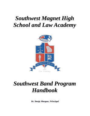 Southwest Band Program Handbook Doc Template | pdfFiller