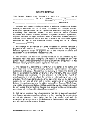 This General Release (this "Release") is made this day of ,, by and ...