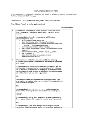 TEMPLATE FOR CONSENT Doc Template | pdfFiller
