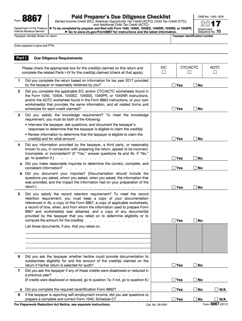 IRS 8867 2017 Fill Out Tax Template Online US Legal Forms