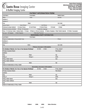 Santa Rosa Imaging Doc Template | pdfFiller
