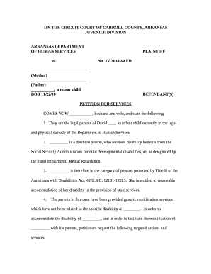 IN THE CIRCUIT COURT OF CARROLL COUNTY, ARKANSAS Doc Template | pdfFiller