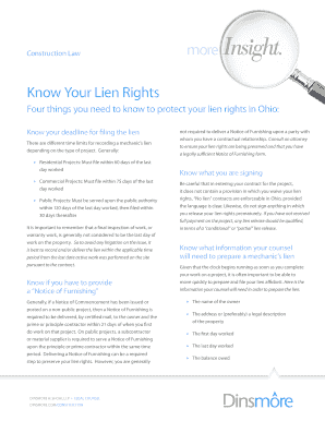 Fillable Online Know Your Lien Rights Fax Email Print - pdfFiller