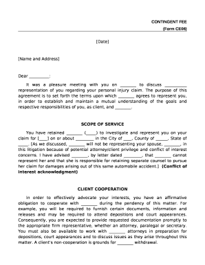 CONTINGENT FEE Doc Template | pdfFiller