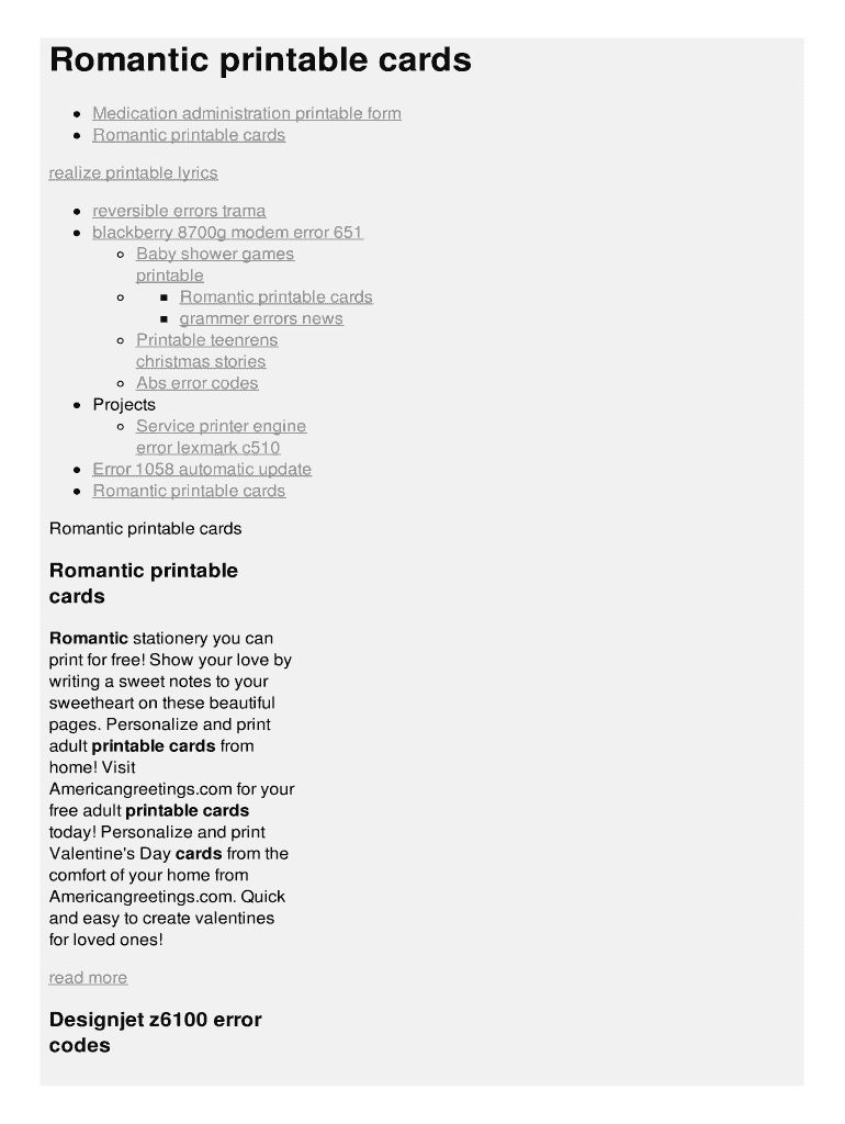 Fillable Online Romantic printable cards Fax Email Print - pdfFiller