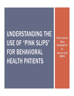 Fillable Online USE OF PINK SLIPS Fax Email Print - pdfFiller