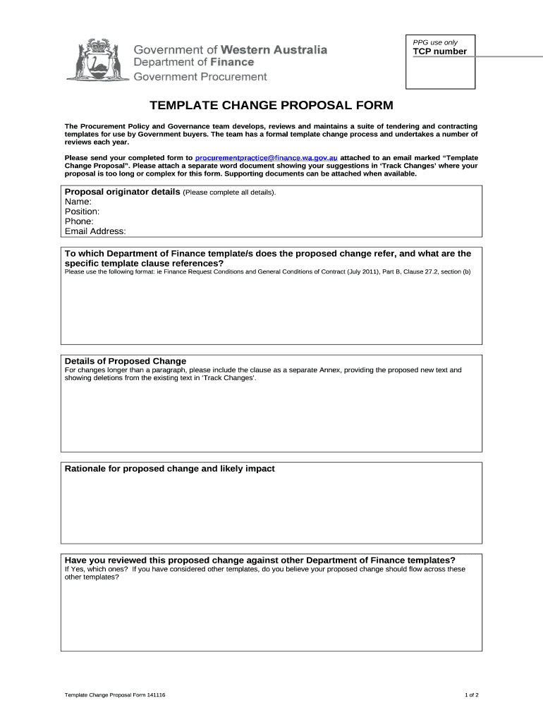 TEMPLATE CHANGE PROPOSAL Doc Template | pdfFiller