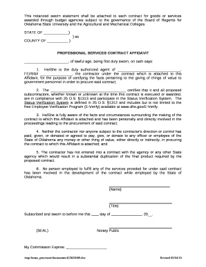 This notarized sworn statement shall be attached to each contract for ...