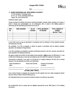 Sample BID Doc Template | pdfFiller