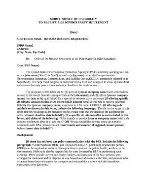 MODEL NOTICE OF ELIGIBILITY Doc Template | pdfFiller