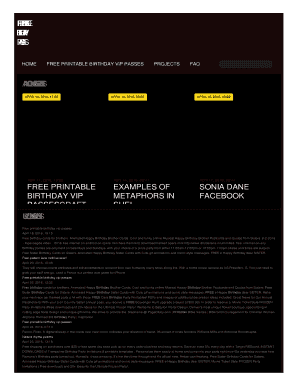 Fillable Online FREE PRINTABLE BIRTHDAY VIP PASSES Fax Email Print ...