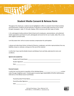 Fillable Online Student Media Consent & Release Form Fax Email Print ...