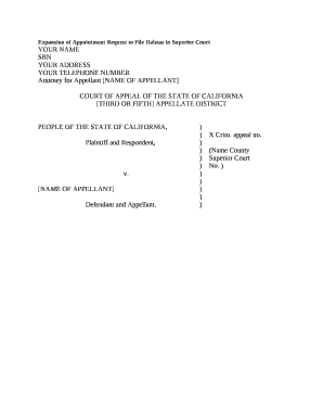 Attorney for Appellant NAME OF APPELLANT Doc Template | pdfFiller