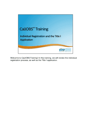 Fillable Online Welcome to CalJOBS Training Fax Email Print - pdfFiller