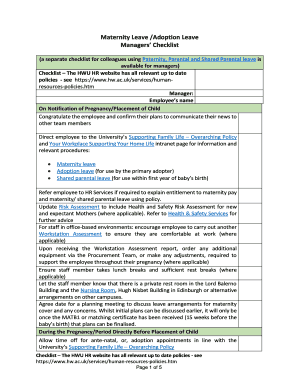 Fillable Online Maternity Leave /Adoption Leave Fax Email Print - pdfFiller