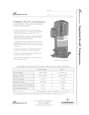 Fillable Online Copeland Scroll Compressors Fax Email Print - pdfFiller