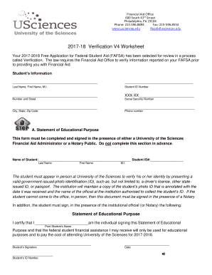 Fillable Online 2017-18 Verification V4 Worksheet Fax Email Print - pdfFiller