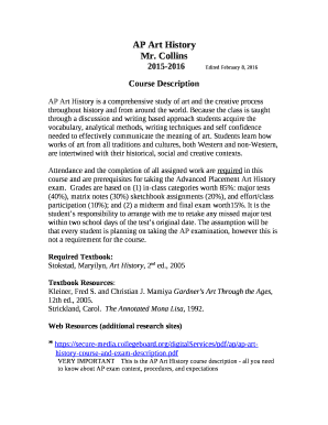 AP Art History is a comprehensive study of art and the creative process ...